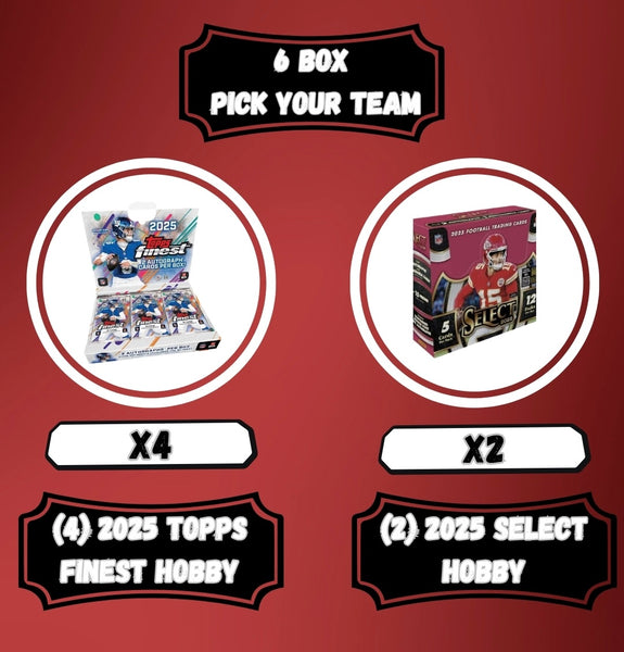 5 Team Filler - 6 Box 2025 Topps Finest/Select Football Mixer PYT #3 ...